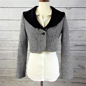 Sandra | Jackets & Coats | Cropped Faux Fur Collared Jacket Size 4 ...